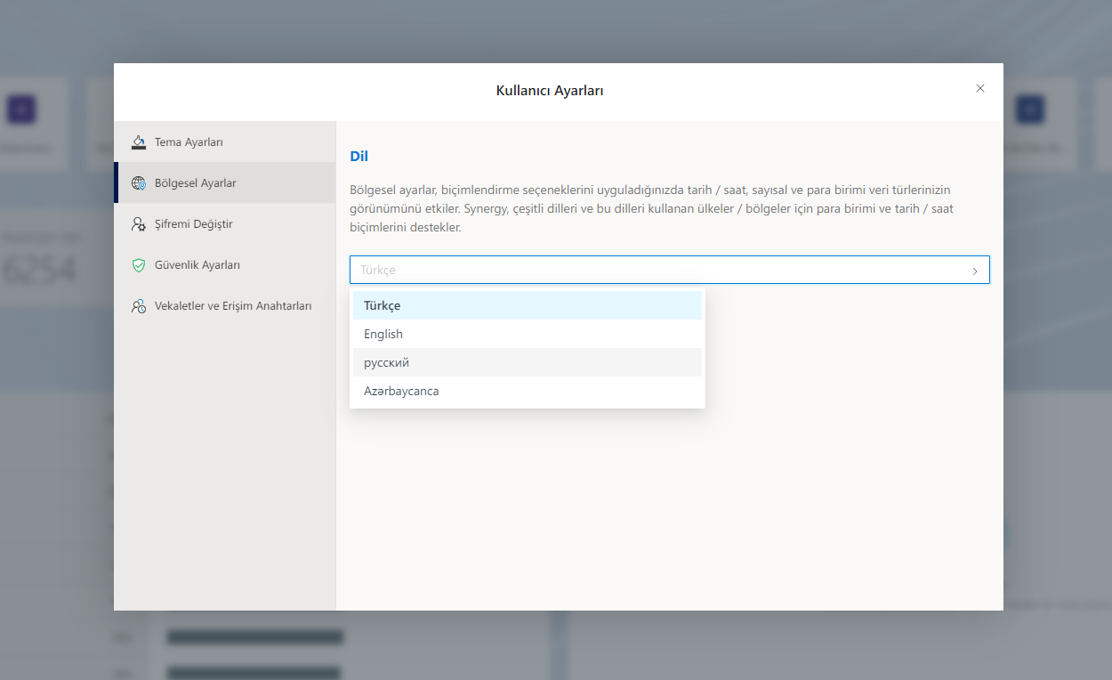 User Settings | Bimser